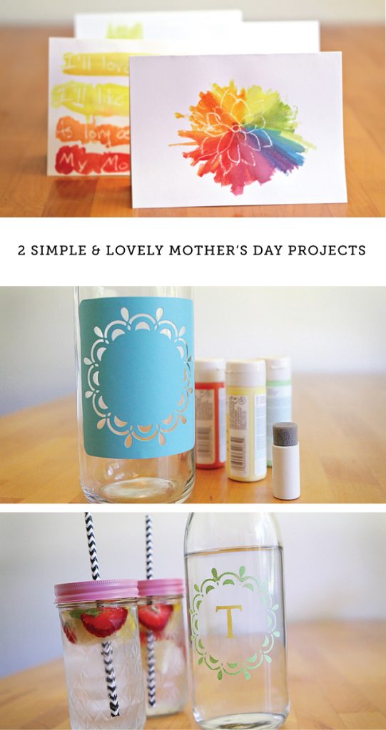 DIY Mother's Day Watercolor Card and Vintage Glassware Set - Modern ...