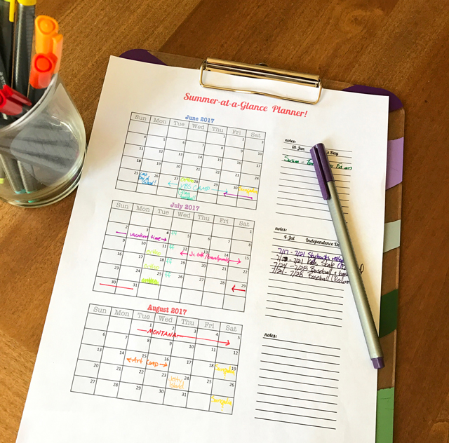 Free Printable: The Single Page Summer Planner! | Modern Parents Messy ...